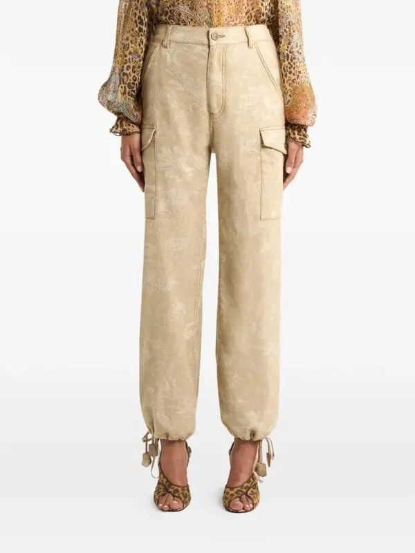 Etro Floral Jacquard Canvas Cargo Trousers - Multicolor