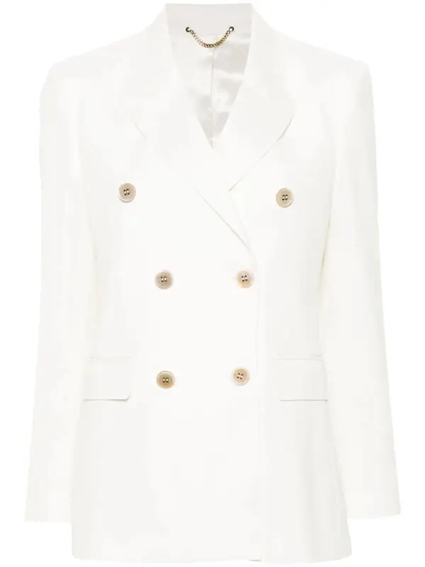 GOLDEN GOOSE Double-breasted Wool Blend Blazer - White
