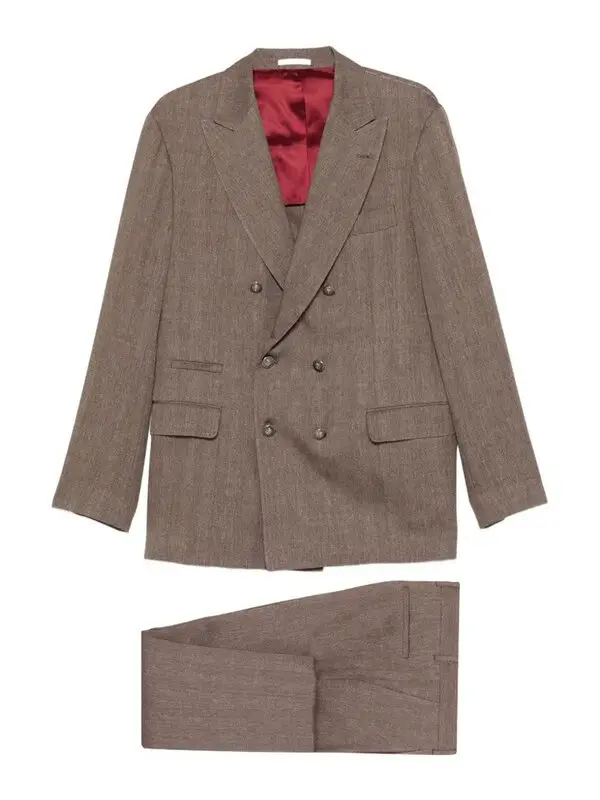Brunello Cucinelli Linen And Virgin Wool Chevron Leisure Suit