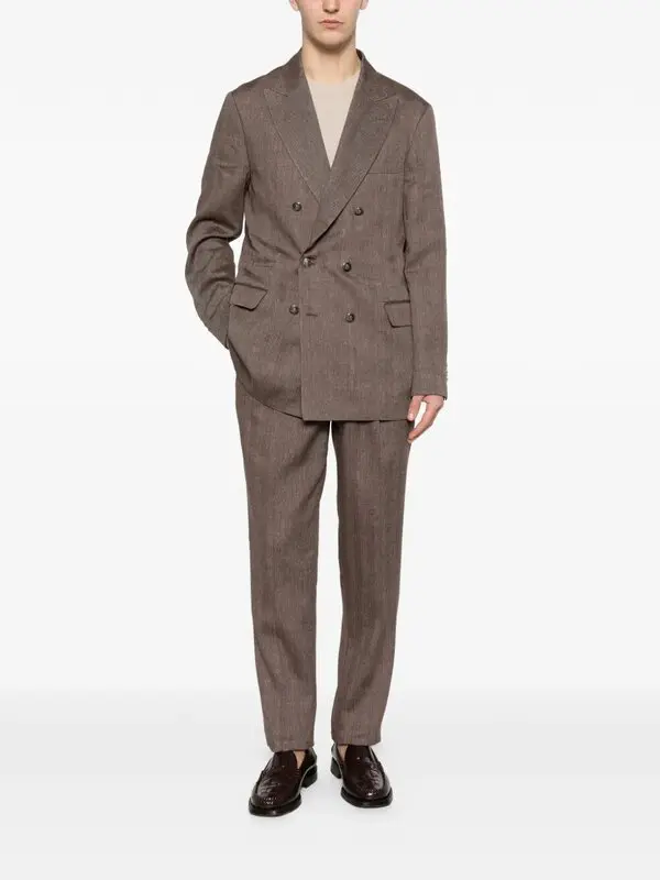Brunello Cucinelli Linen And Virgin Wool Chevron Leisure Suit