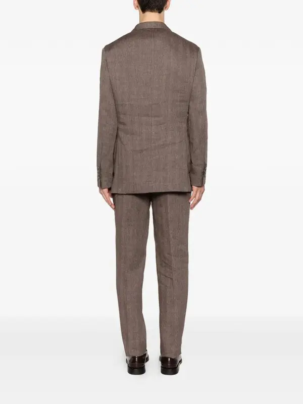 Brunello Cucinelli Linen And Virgin Wool Chevron Leisure Suit