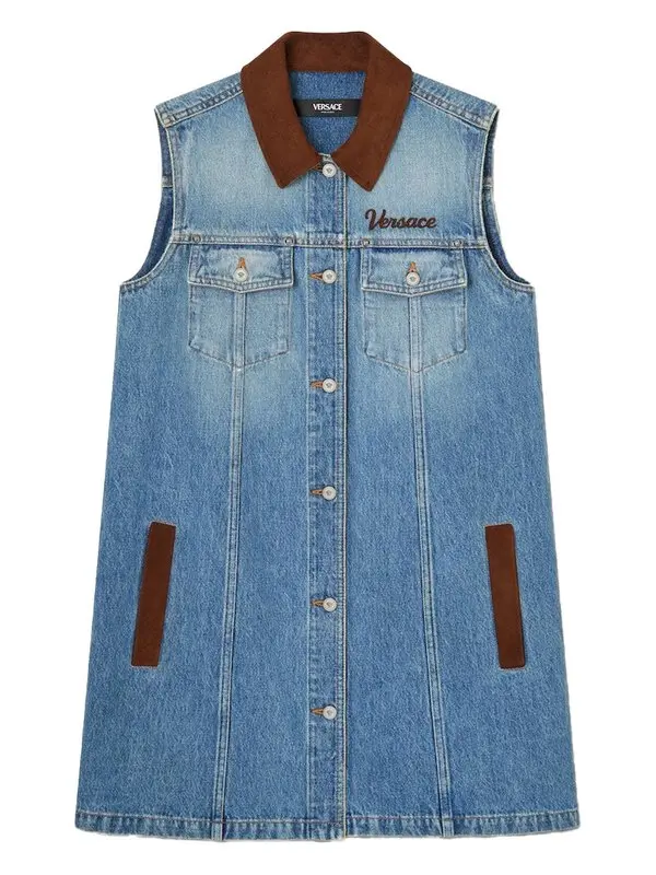 Versace Denim A-line Dress - Blue