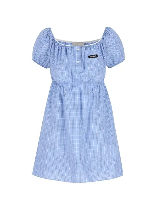 Miu Miu Plaid-pattern Popeline Mini Dress