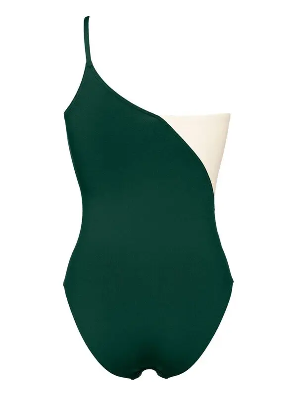 ERES Tandem Two-tone One-shoulder Swimsuit - Green