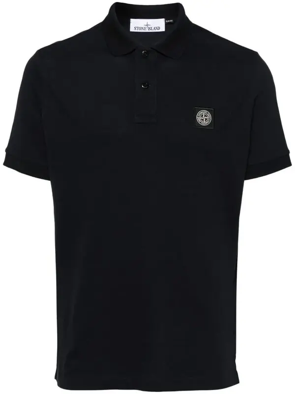 Stone Island Slim Fit Cotton Piqué Polo Shirt - Blue
