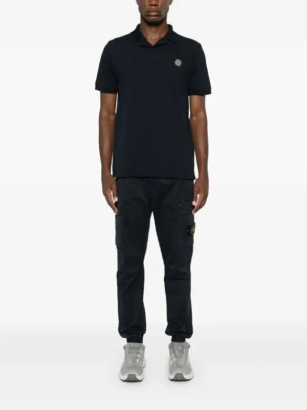 Stone Island Slim Fit Cotton Piqué Polo Shirt - Blue