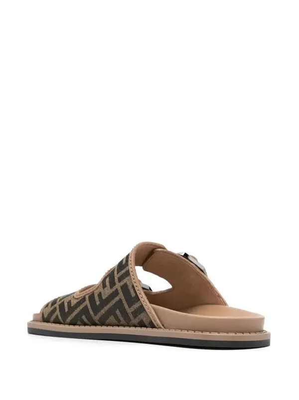 Fendi Feel Ff Jacquard Fabric Sandals