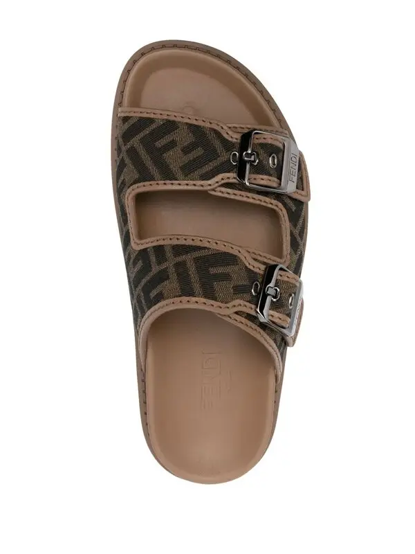 Fendi Feel Ff Jacquard Fabric Sandals