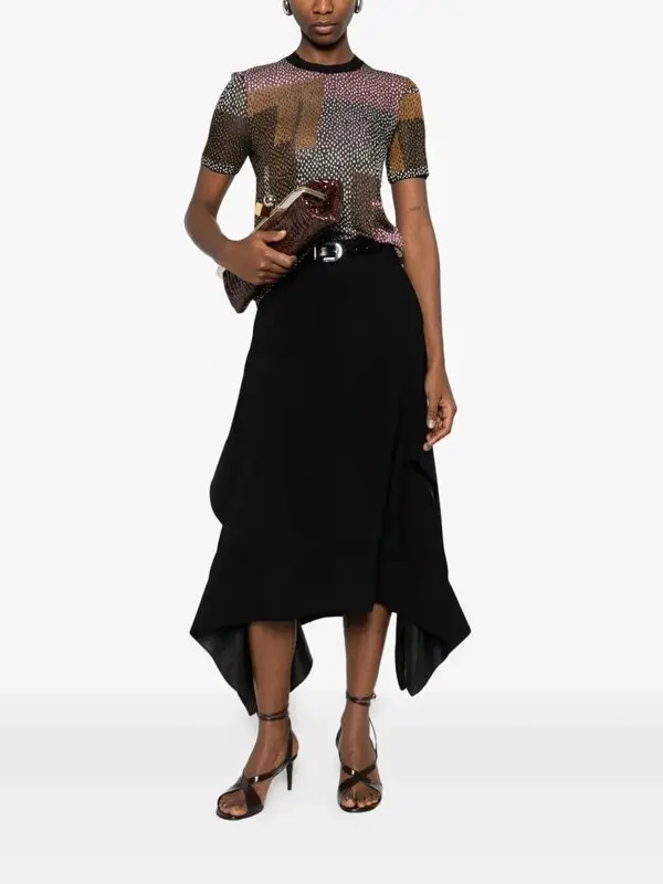 Fendi Peppered-motif Short-sleeved Jumper - Brown