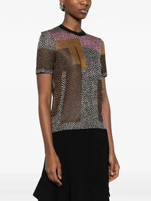 Fendi Peppered-motif Short-sleeved Jumper - Brown