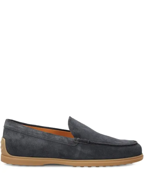 TOD'S Suede Loafers With Rubber Sole - Blue