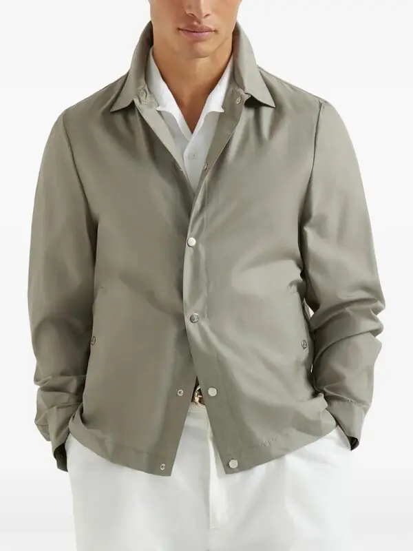 Brunello Cucinelli Bonded Silk Unlined Outerwear Jacket