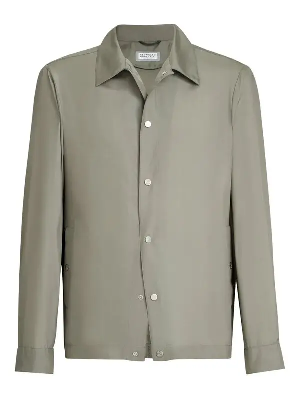 Brunello Cucinelli Bonded Silk Jacket - Green