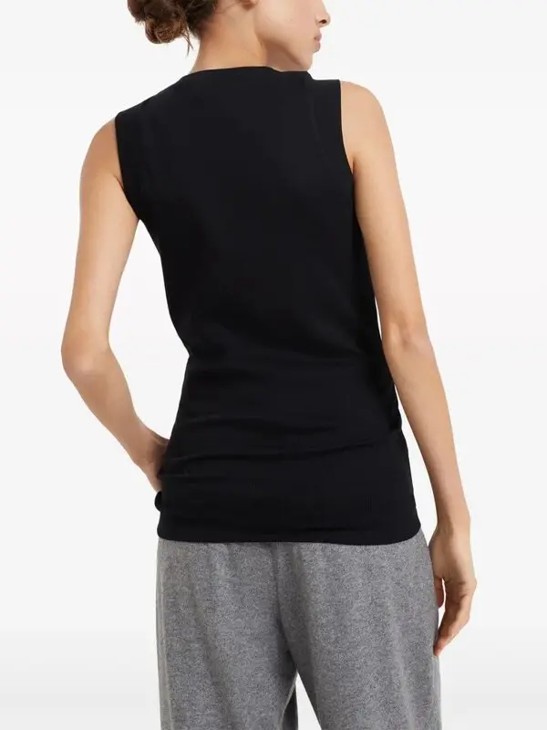 Brunello Cucinelli Stretch Cotton Jersey Tank Top - Black