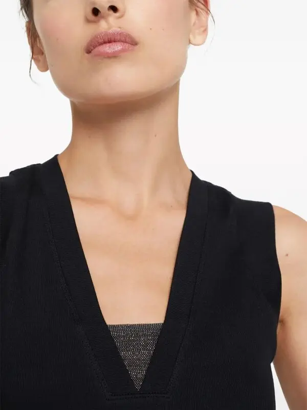 Brunello Cucinelli Stretch Cotton Jersey Tank Top - Black