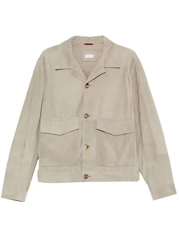 Brunello Cucinelli Suede Jacket - Green