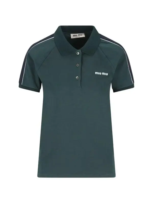 Miu Miu Two-tone Jersey Polo Shirt