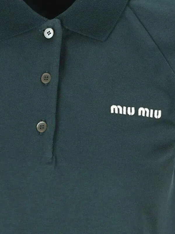 Miu Miu Two-tone Jersey Polo Shirt