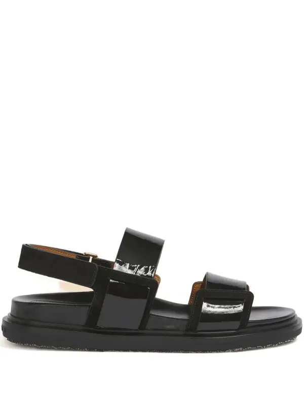 Marni Fussbett Double-strap Leather Sandals - Black