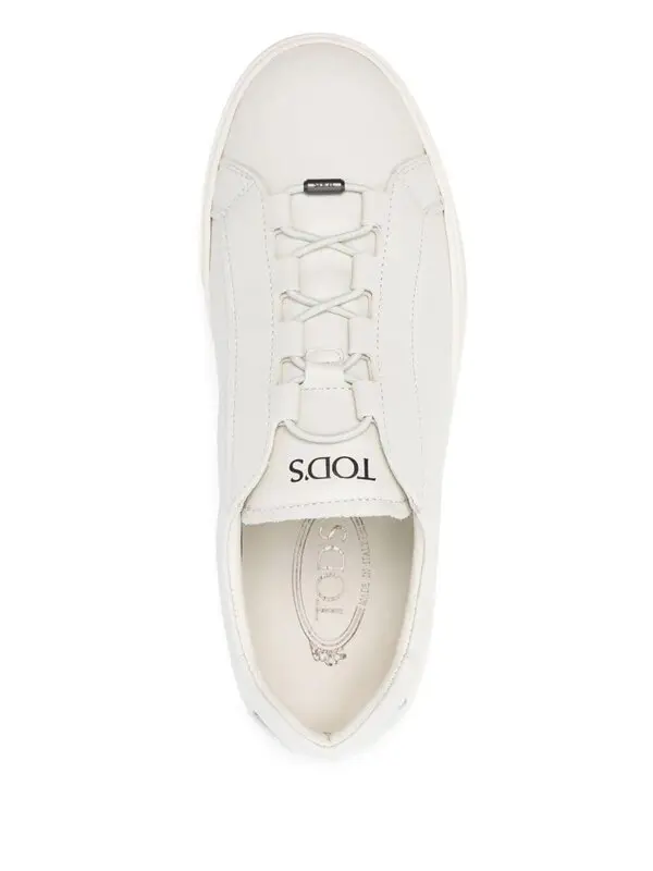 TOD'S Calf Leather Sneakers With One-pull Lace - White