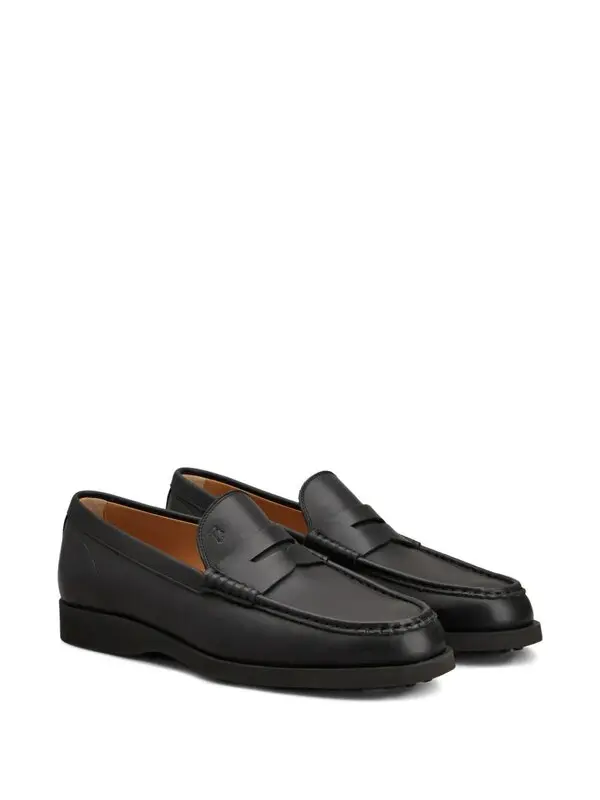 TOD'S Light 98l Leather Penny Loafers - Black