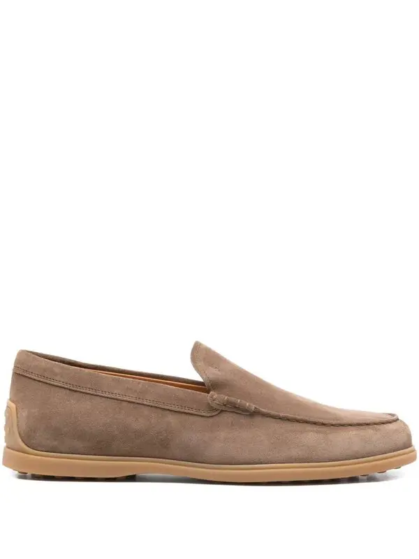 TOD'S Suede Loafers With Rubber Sole