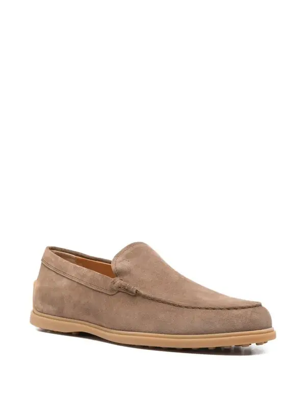 TOD'S Suede Loafers With Rubber Sole