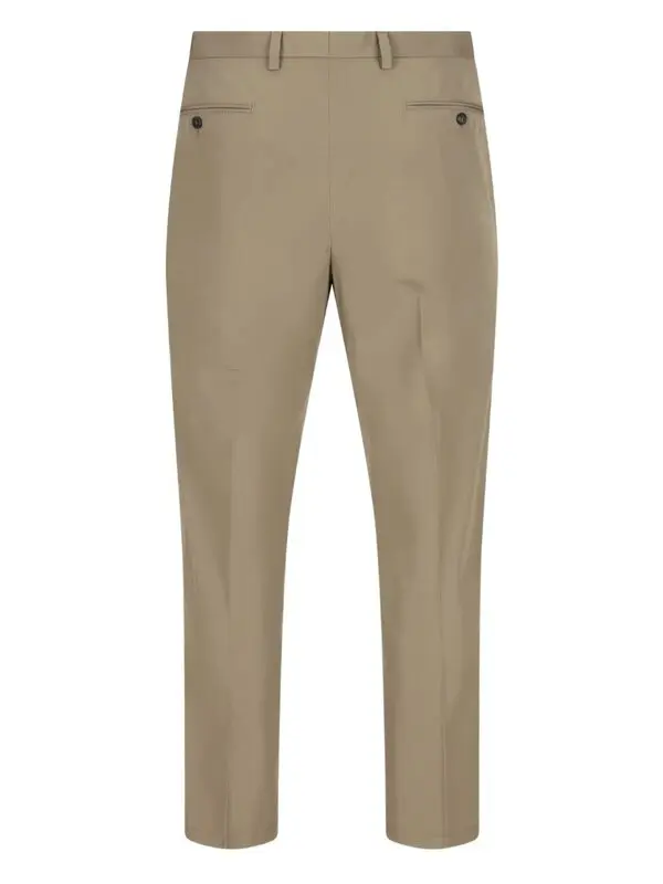 Prada Pleated Cotton Trousers With Charm