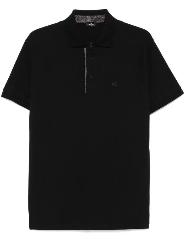 Etro Cotton Piqué Polo Shirt - Black
