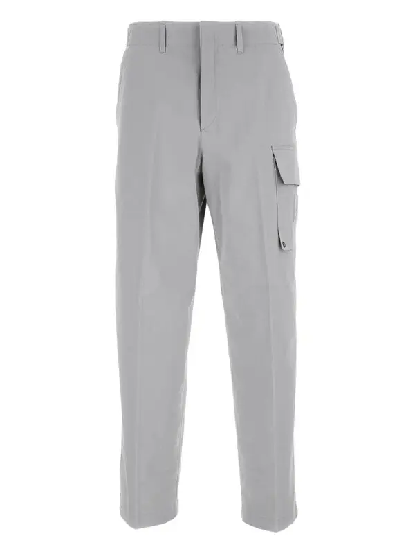 Fendi Gabardine Cargo Trousers With Large Patch Pocket - Gray