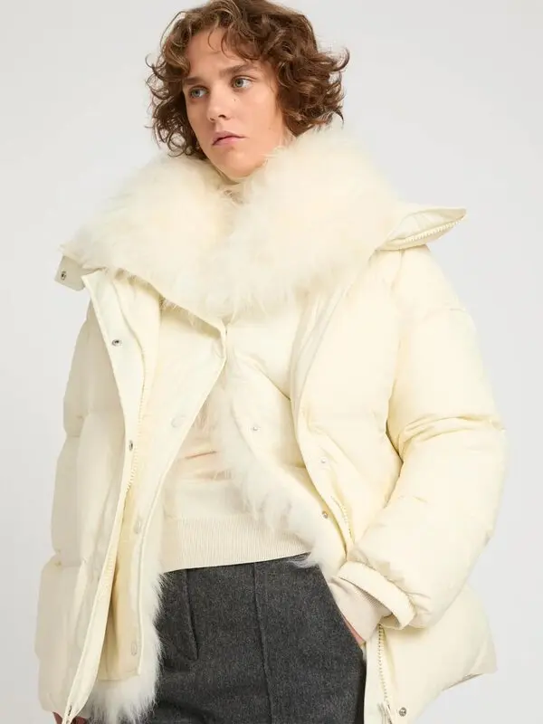 YVES SALOMON Mid-length Down Jacket - Multicolor