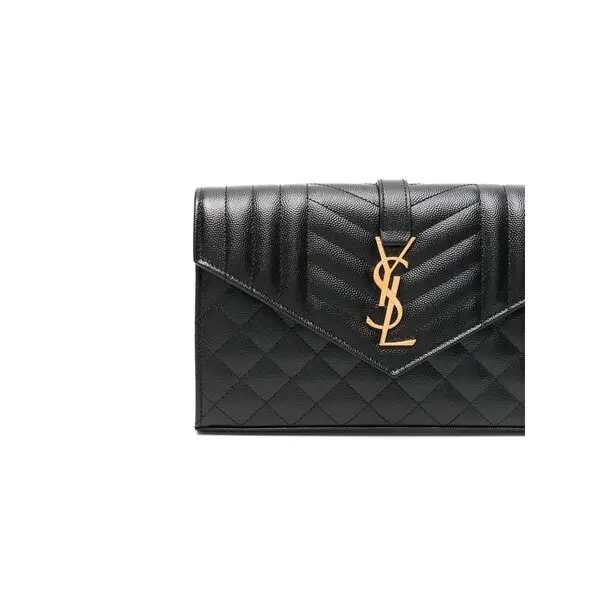 Saint Laurent Calf Leather Cross Body Bag - Black