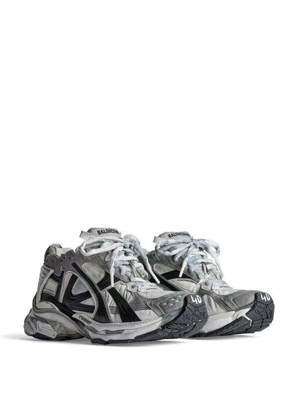 Balenciaga Nylon And Suede-like Fabric Runner Sneakers - Gray