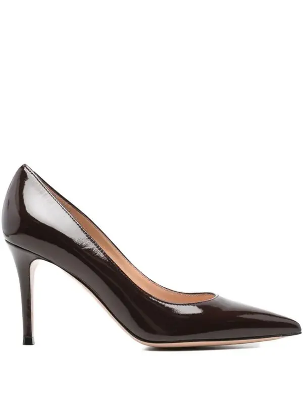 GIANVITO ROSSI Glossy Nappa Leather Pumps - Red