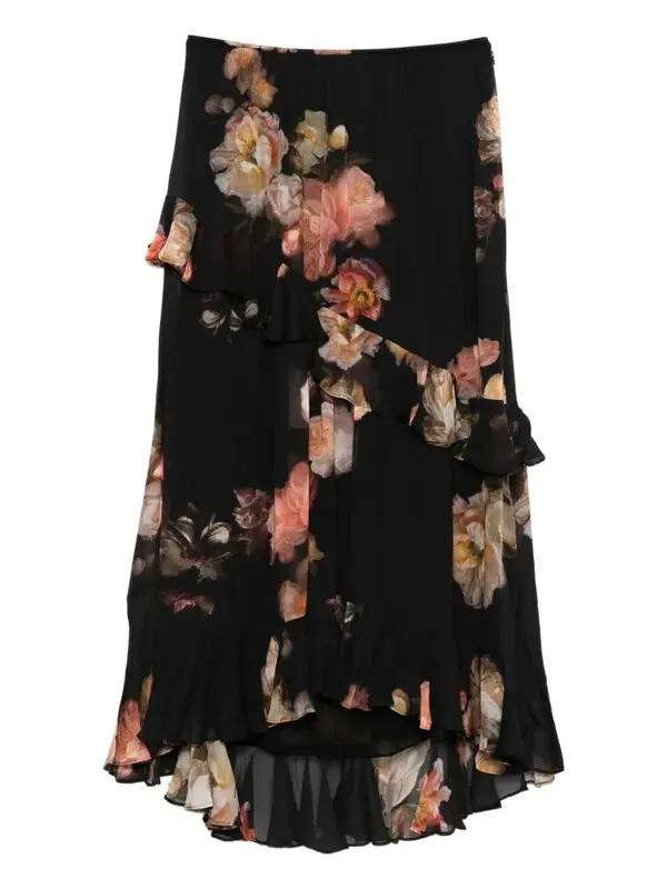 Zimmermann Gonna Midi Asimmetrica Hypnotic - Black
