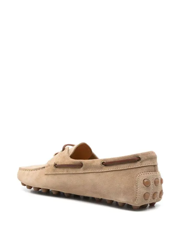 TOD'S Suede Gommino Bubble Lace-up Boat Loafers - Multicolor