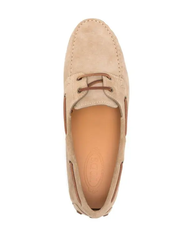 TOD'S Suede Gommino Bubble Lace-up Boat Loafers - Multicolor