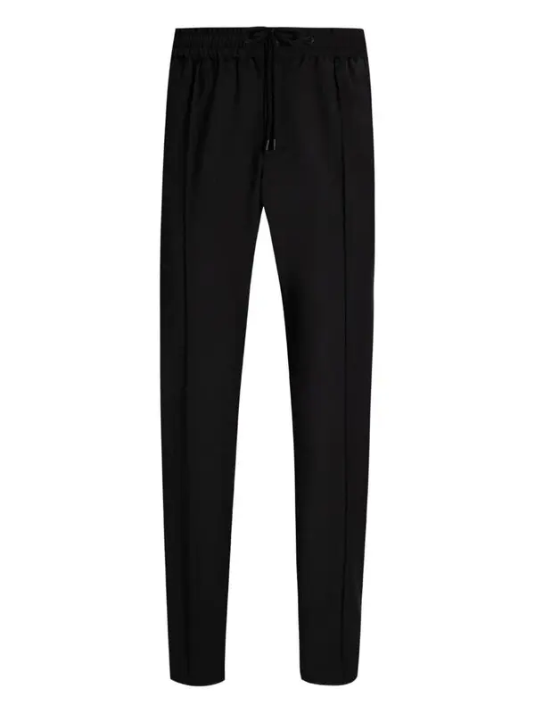 Dolce & Gabbana Drawstring-waist Wool Blend Tapered Trousers - Black