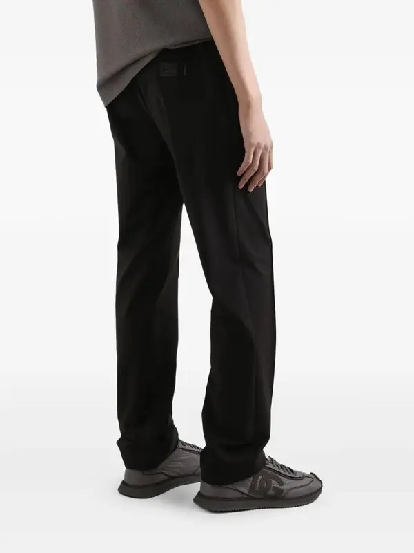 Dolce & Gabbana Drawstring-waist Wool Blend Tapered Trousers - Black