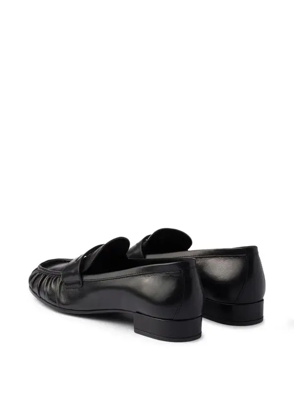 Prada Leather Penny Loafers - Black