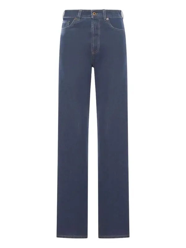 Miu Miu Embroidered-logo Flock Jeans