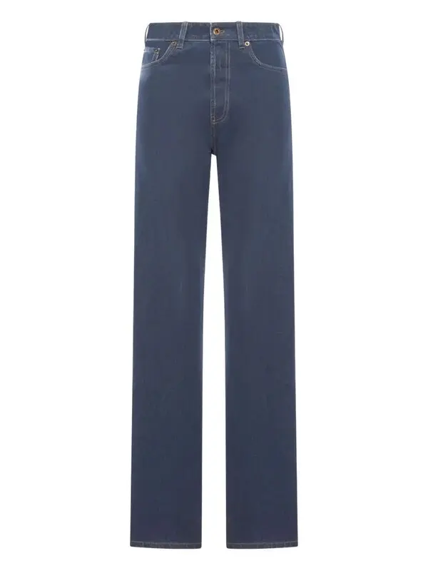 Miu Miu Embroidered-logo Jeans - Blue
