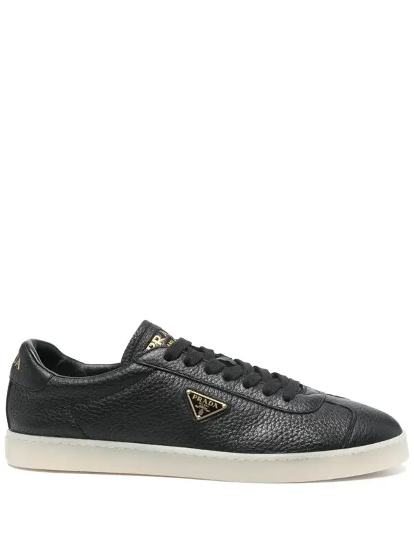 Prada Grained Leather Sneakers - Black