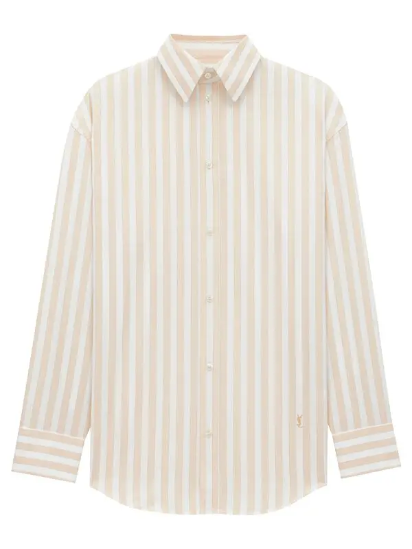 Saint Laurent Striped Cotton Cassandre Shirt - Multicolor