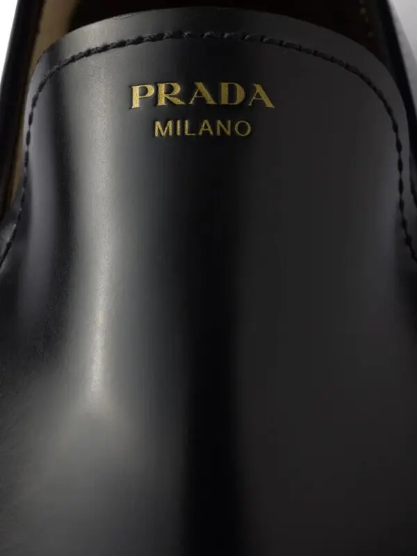 Prada Brushed Fumé Leather Loafers