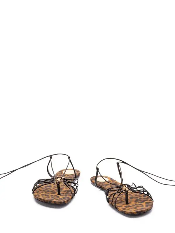 Saint Laurent Ankle Strap Babylone Flat Sandals