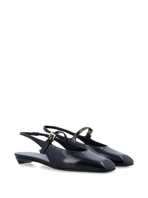 Prada Leather Slingback Ballerinas