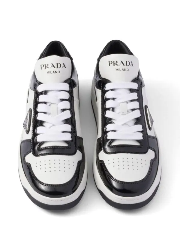 Prada Downtown Leather Sneakers - Black