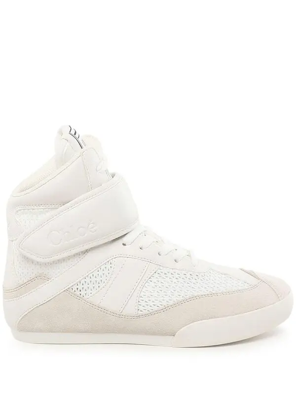 Chloé Mesh And Suede Kick High-top Sneakers - White