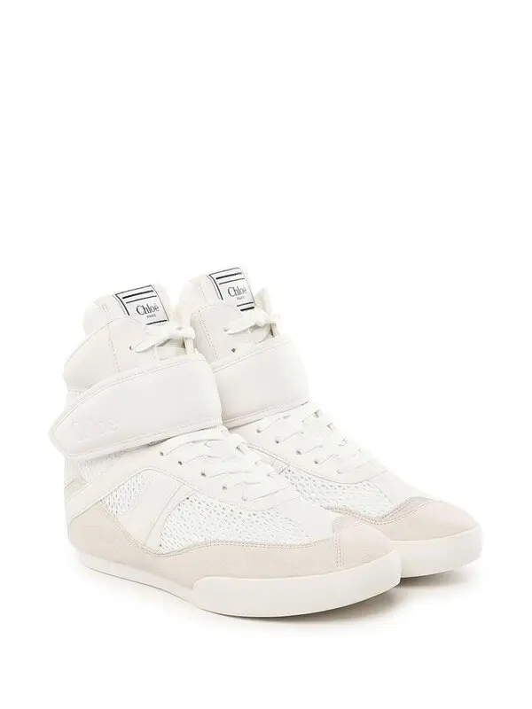 Chloé Mesh And Suede Kick High-top Sneakers